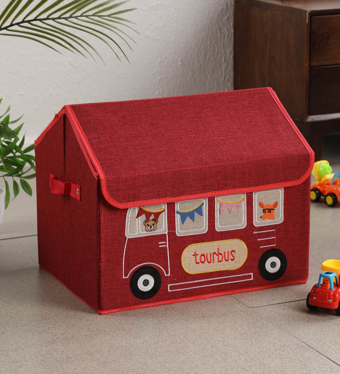 Buy 41 Ltr Polyester Storage Box In Red (H: 12, W: 17, D: 14 Inches) By ...