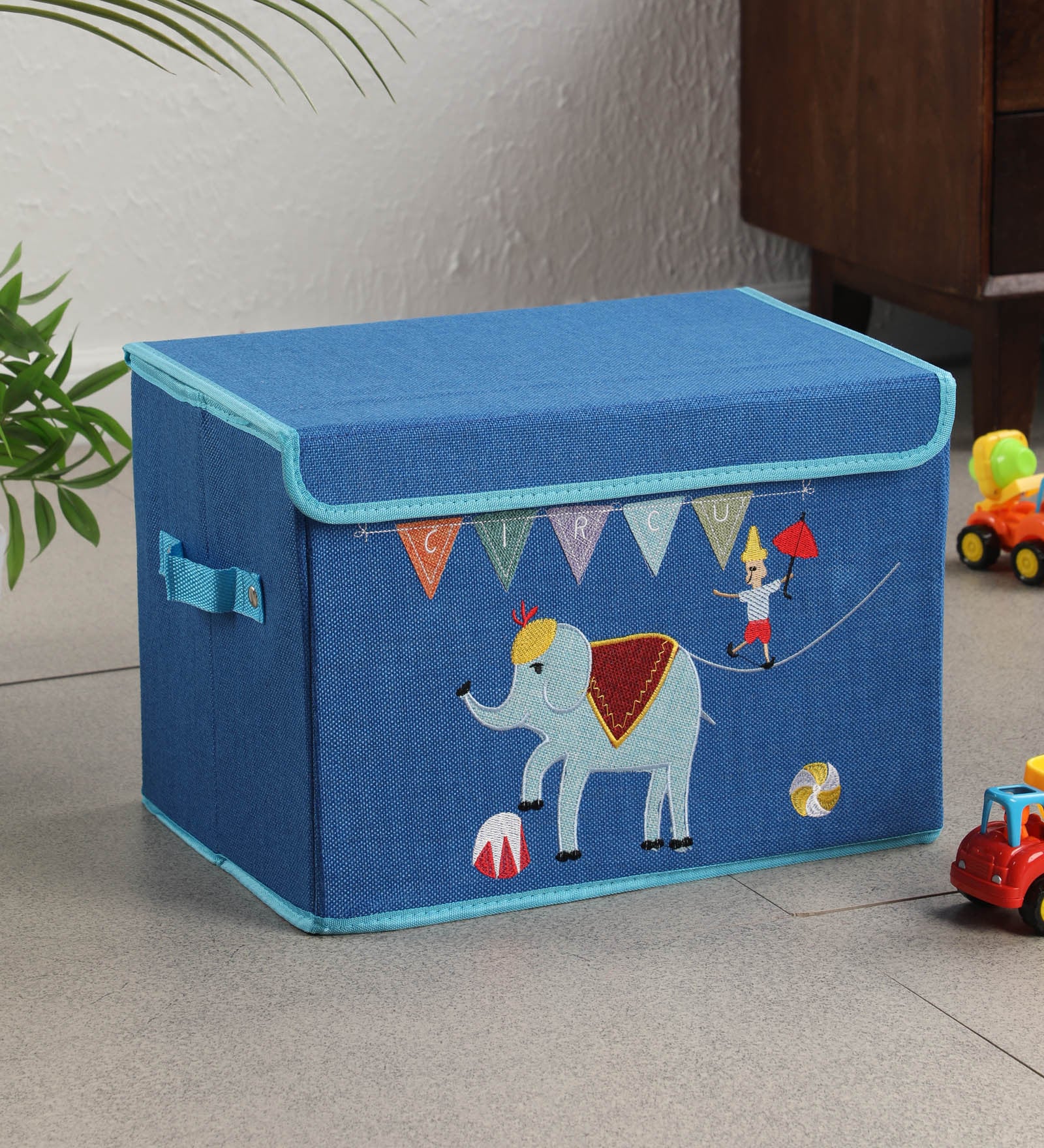 Buy 41 Ltr Polyester Storage Box In Blue (H: 10, W: 15, D: 10 Inches ...