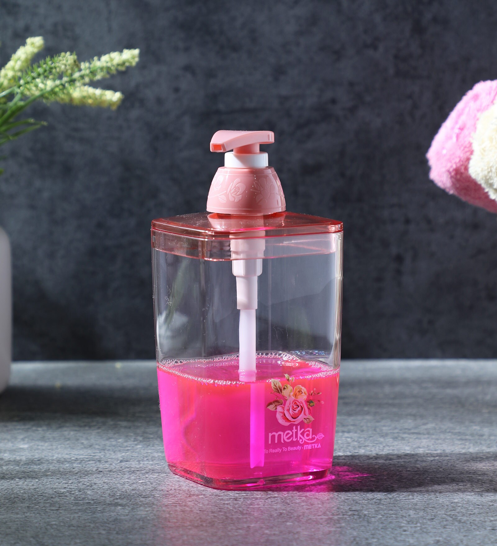 Buy 420 Ml Pink Plastic Soap Dispenser by Mystic at 29% OFF by Mystic ...