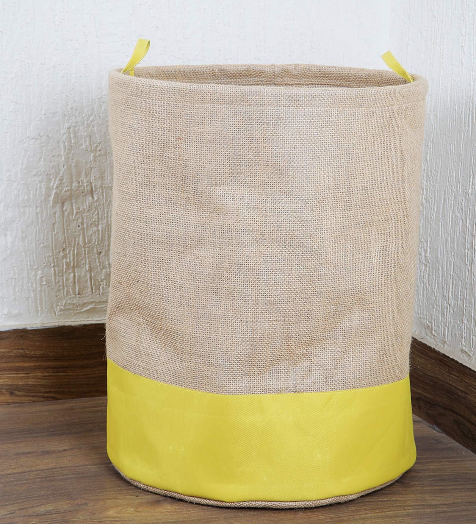 Buy Yellow Jute Foldable 45 Liter Laundry Basket at 76% OFF by My gift ...