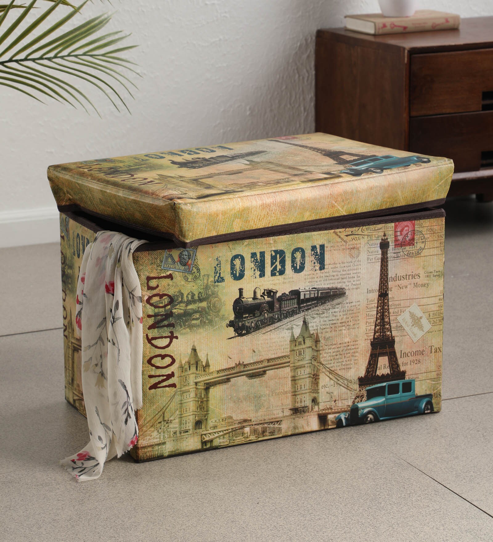 Buy 45 Ltr Polyester Storage Box In Multicolour (H: 12, W: 20, D: 12 ...