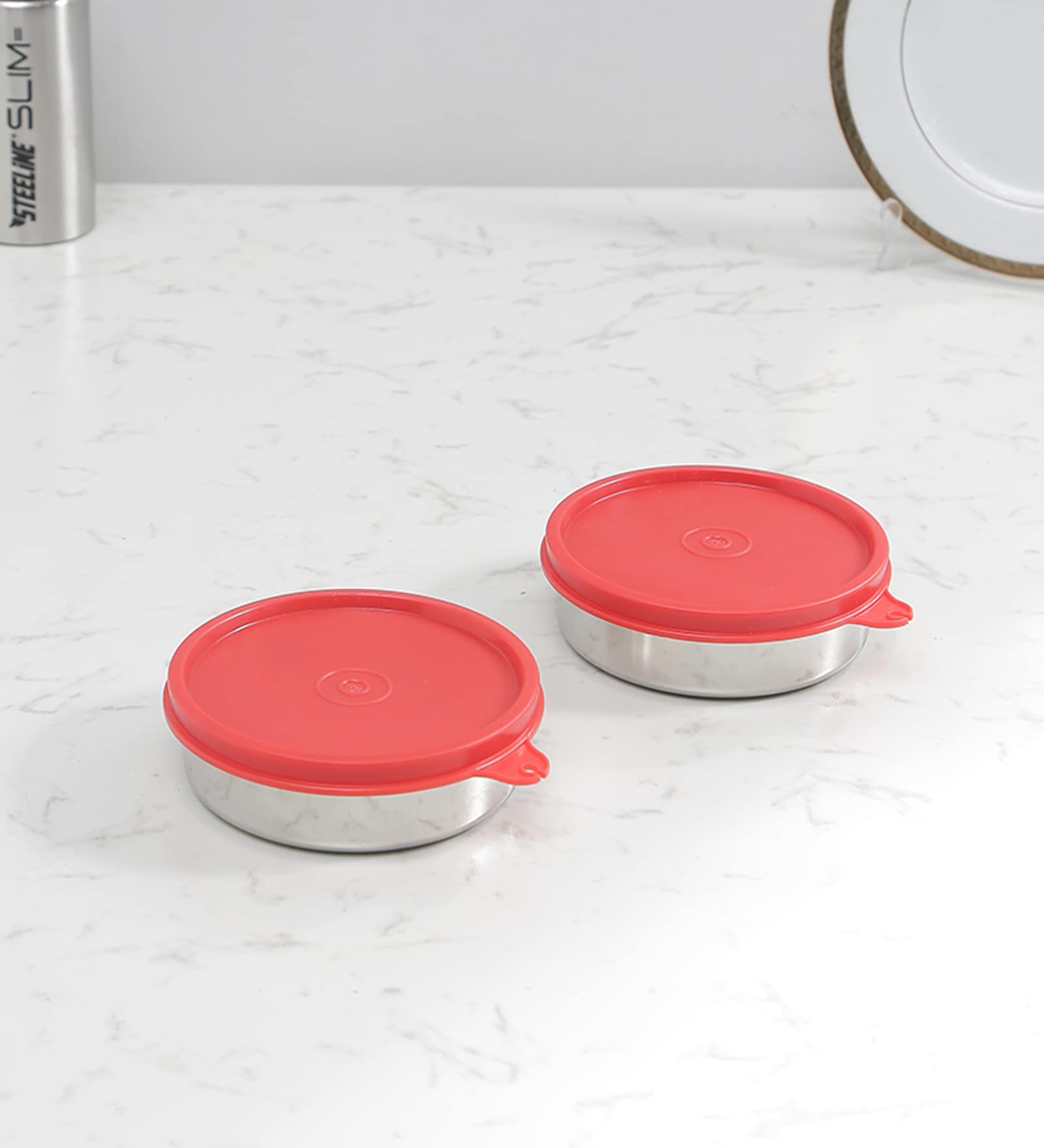 Buy Flexi Lock Chocolate Stainless Steel (Set of 2 ) Airtight Container ...