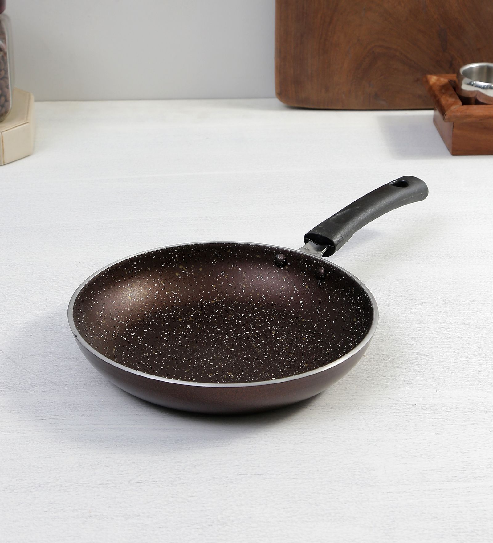 Buy Wine Aluminium 4Mm Non-Stick Tapper Pan With Handle at 37% OFF by ...