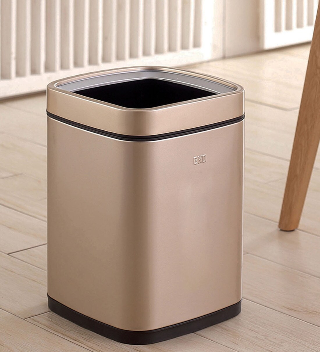 Buy Golden 6 Ltr Stainless Steel Open Dustbin by Obsessions at 50% OFF ...