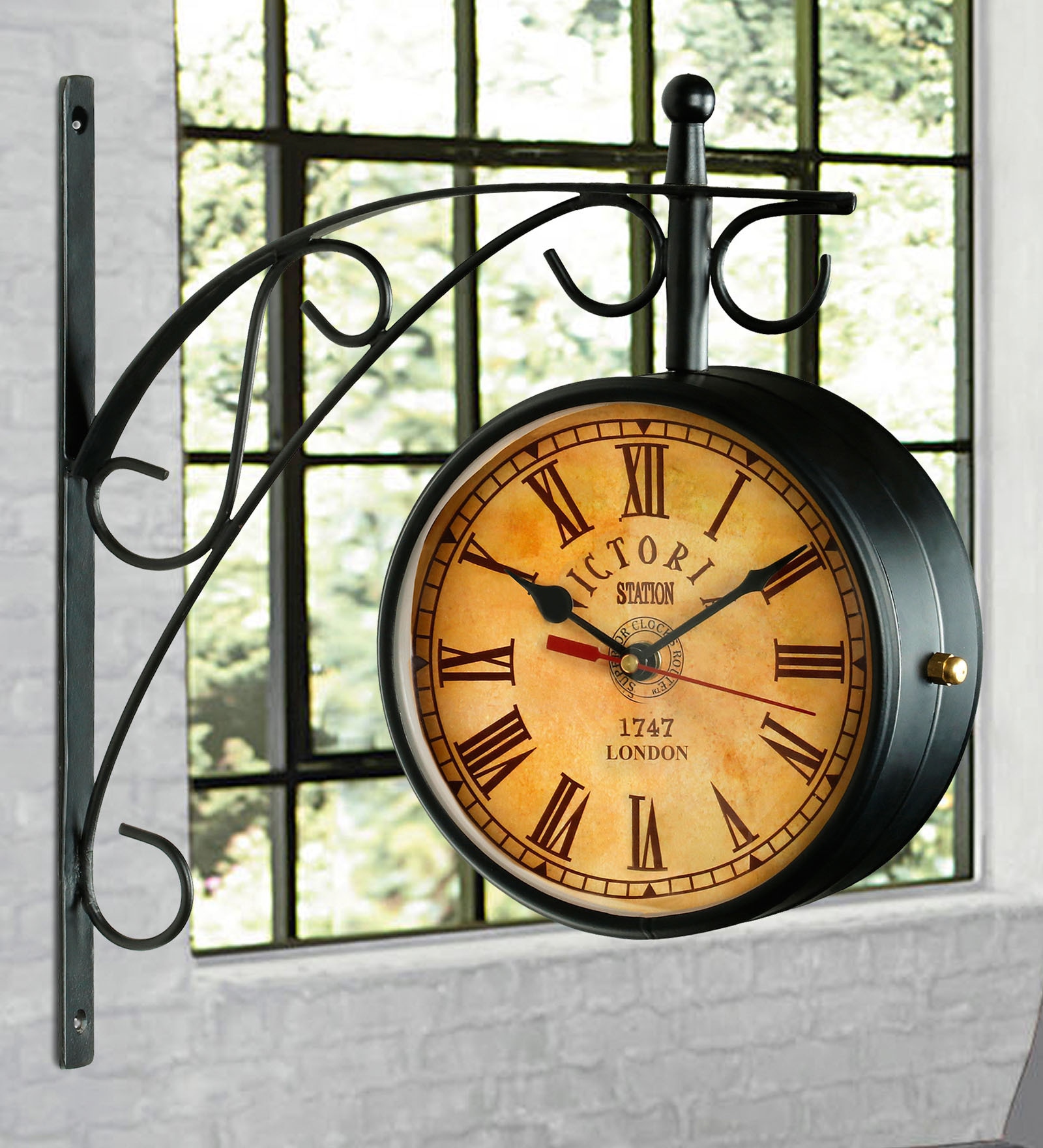 Buy Black Metal Analog Railway Clock by Anantaran at 45% OFF by ...