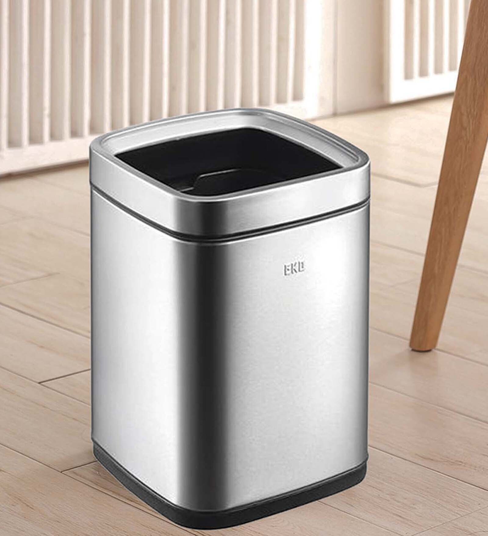 Buy Silver 6 Ltr Stainless Steel Open Dustbin by Obsessions at 50% OFF ...