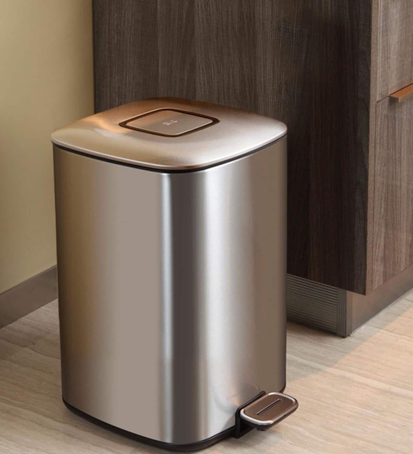 Buy Silver 6 Ltr Stainless Steel Step Dustbin by Obsessions at 10% OFF ...