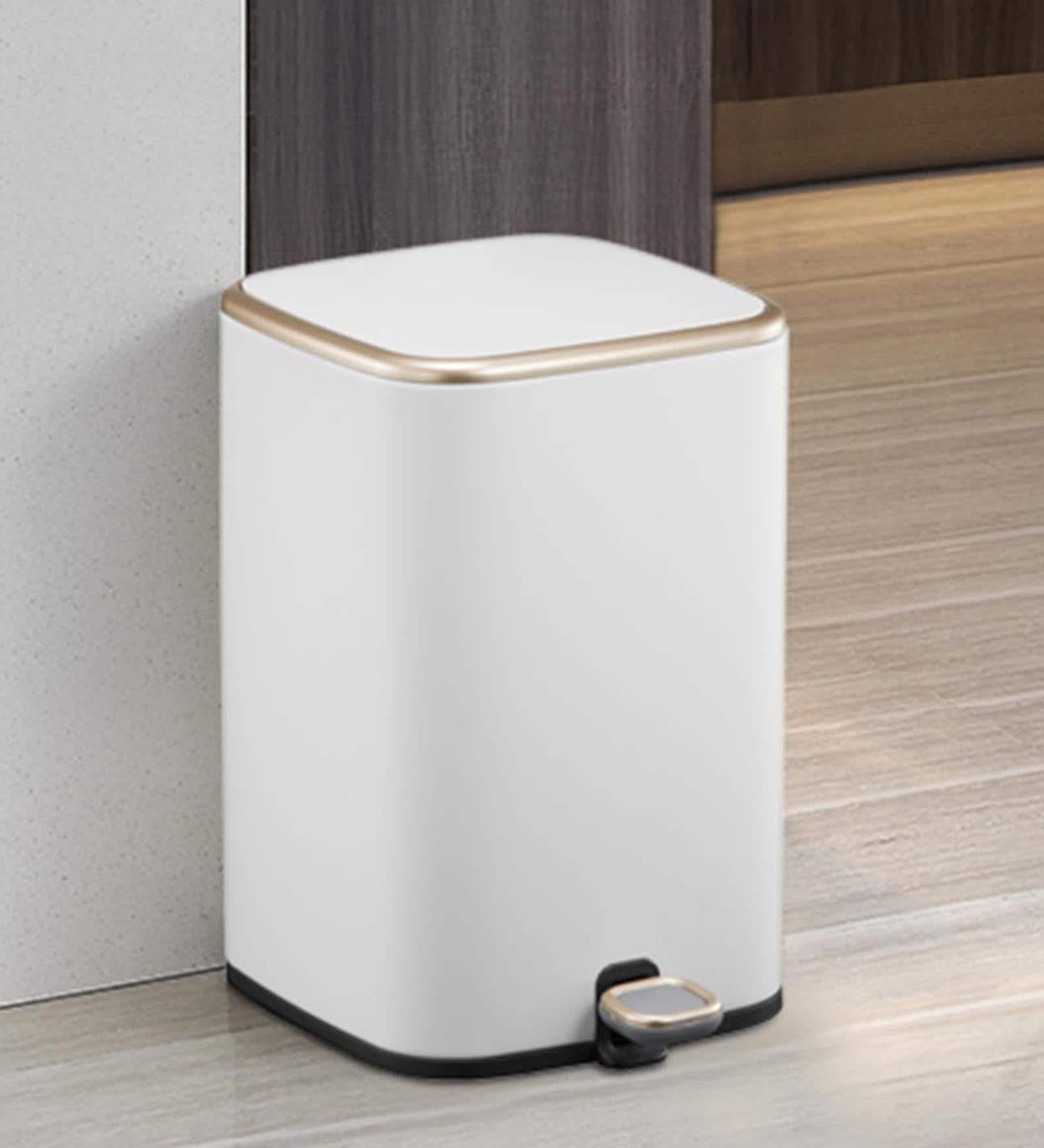 Buy White 6 Ltr Stainless Steel Step Dustbin by Obsessions at 10% OFF ...