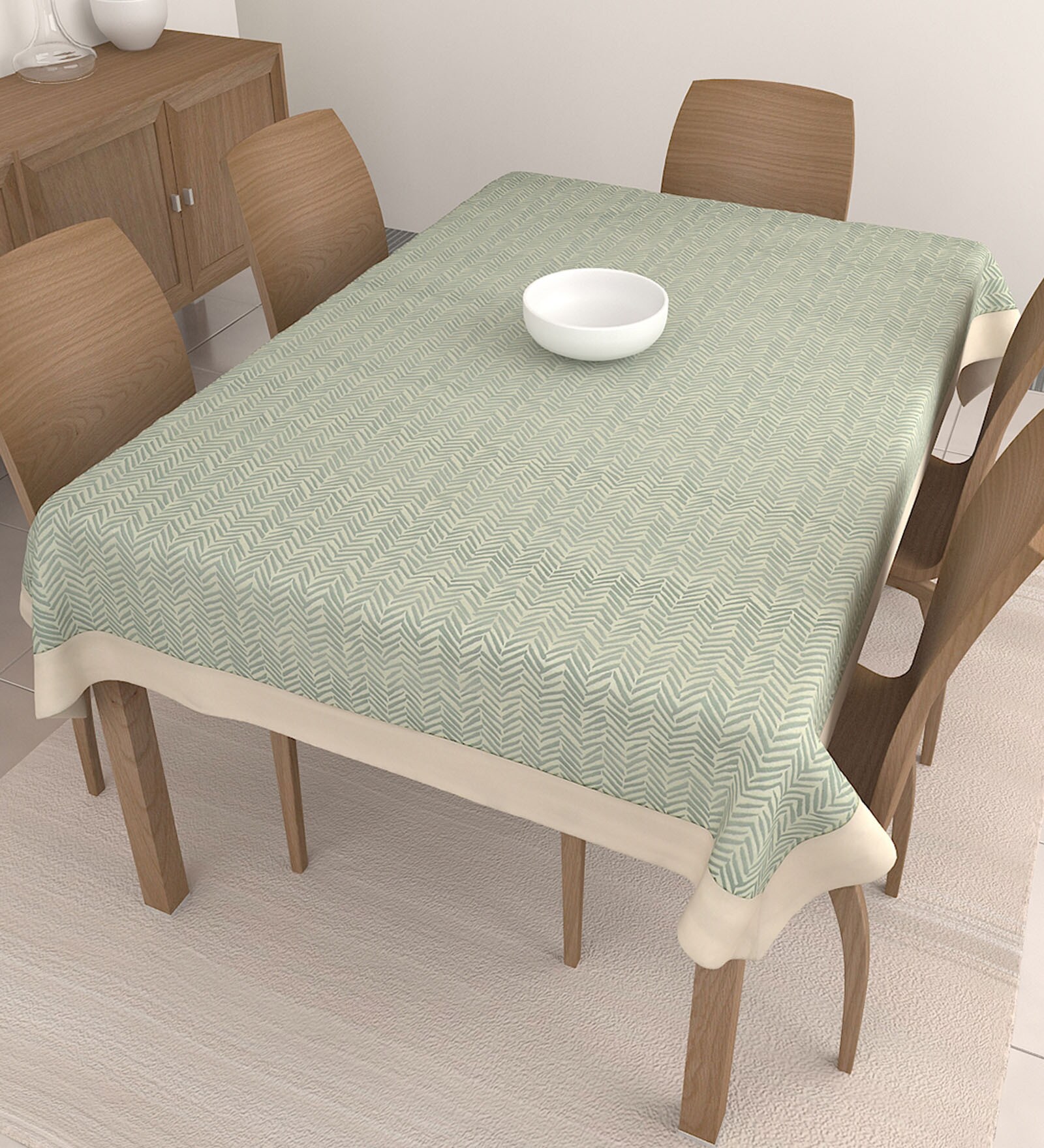 Buy Abstract Pattern Green Polyester 90x60 Inch Table Cloth by S9Home ...