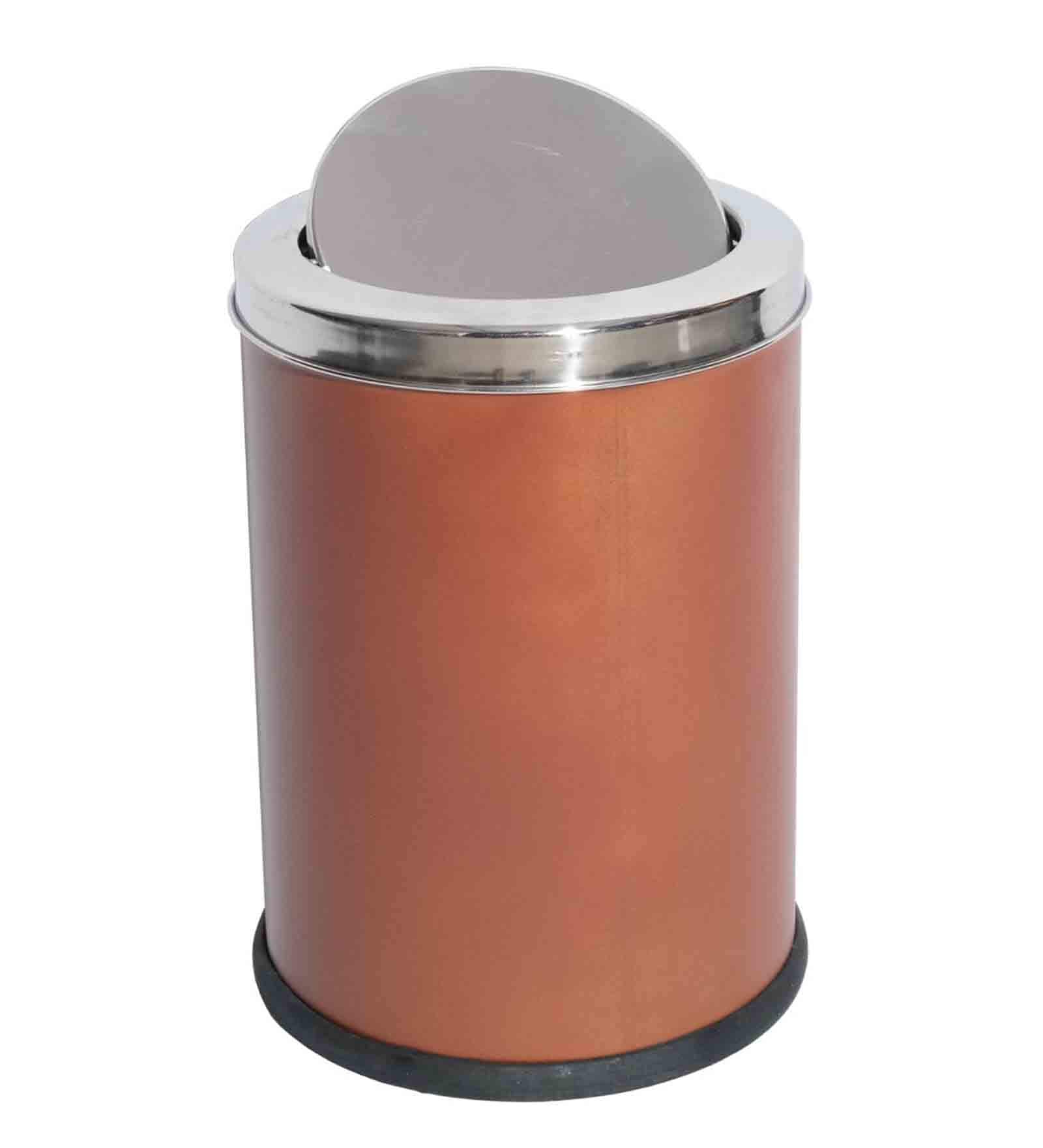 Buy 7 Ltr Silver Stainless Steel Open Top Dustbin at 61% OFF by Mofna ...