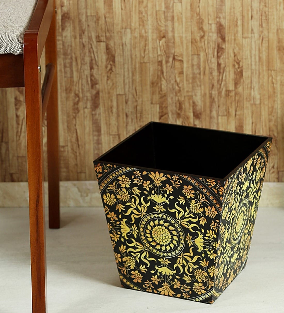 Buy 9 Ltr Miler Open Wooden Multicoloured Dustbin at 46% OFF by ...