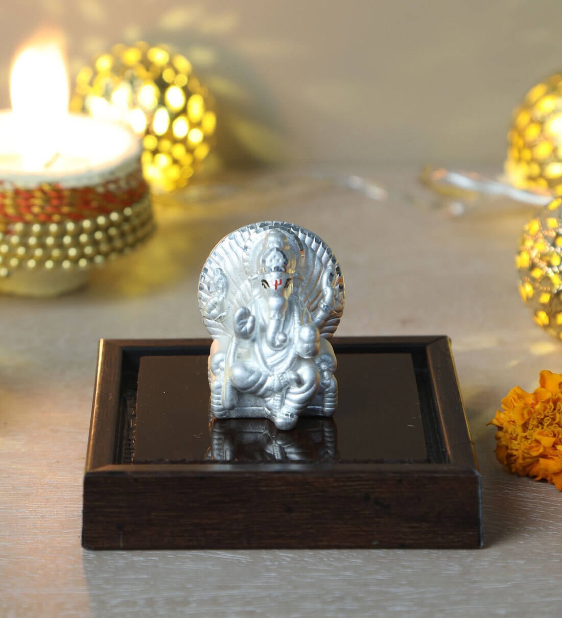 Buy 999 Pure Silver Ganesha Idol by Krysaliis Solid Silver by Krysaliis ...