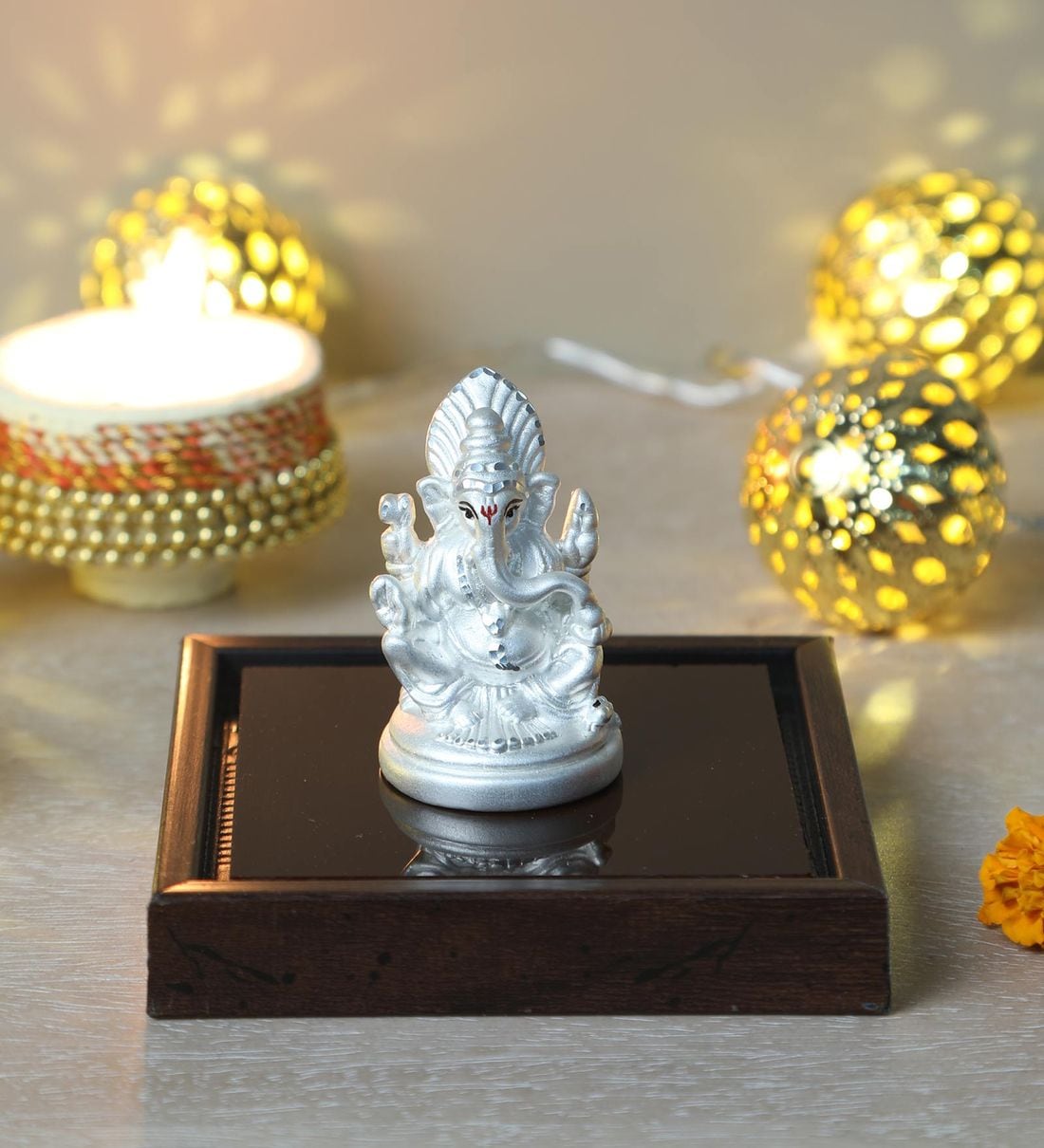 Buy 999 Pure Silver Ganesha Idol by Krysaliis Solid Silver by Krysaliis ...