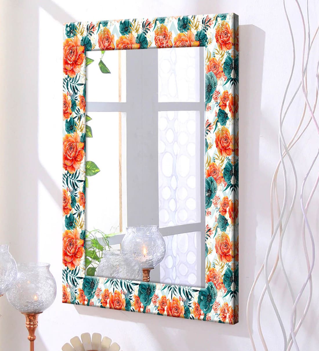 Buy MDF Bathroom Mirror In Multicolour (L: 20, W: 1, H: 30 Inches) By ...