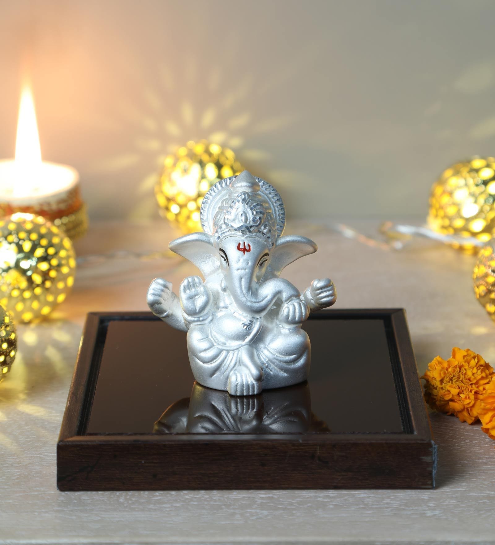 Buy 999 Pure Silver Ganesha Idol by Krysaliis Solid Silver by Krysaliis ...