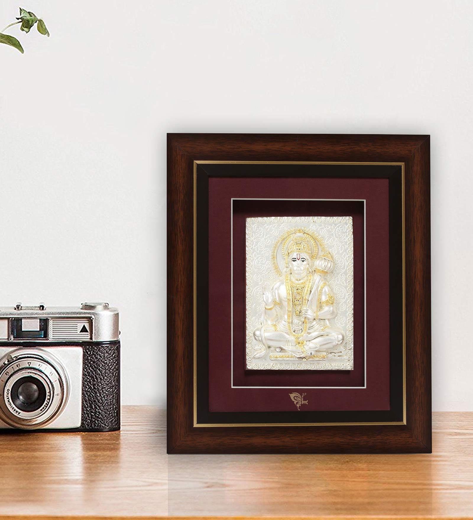 Buy 999 Pure Silver Religious Frame Of Hanuman By Krysaliis Solid ...
