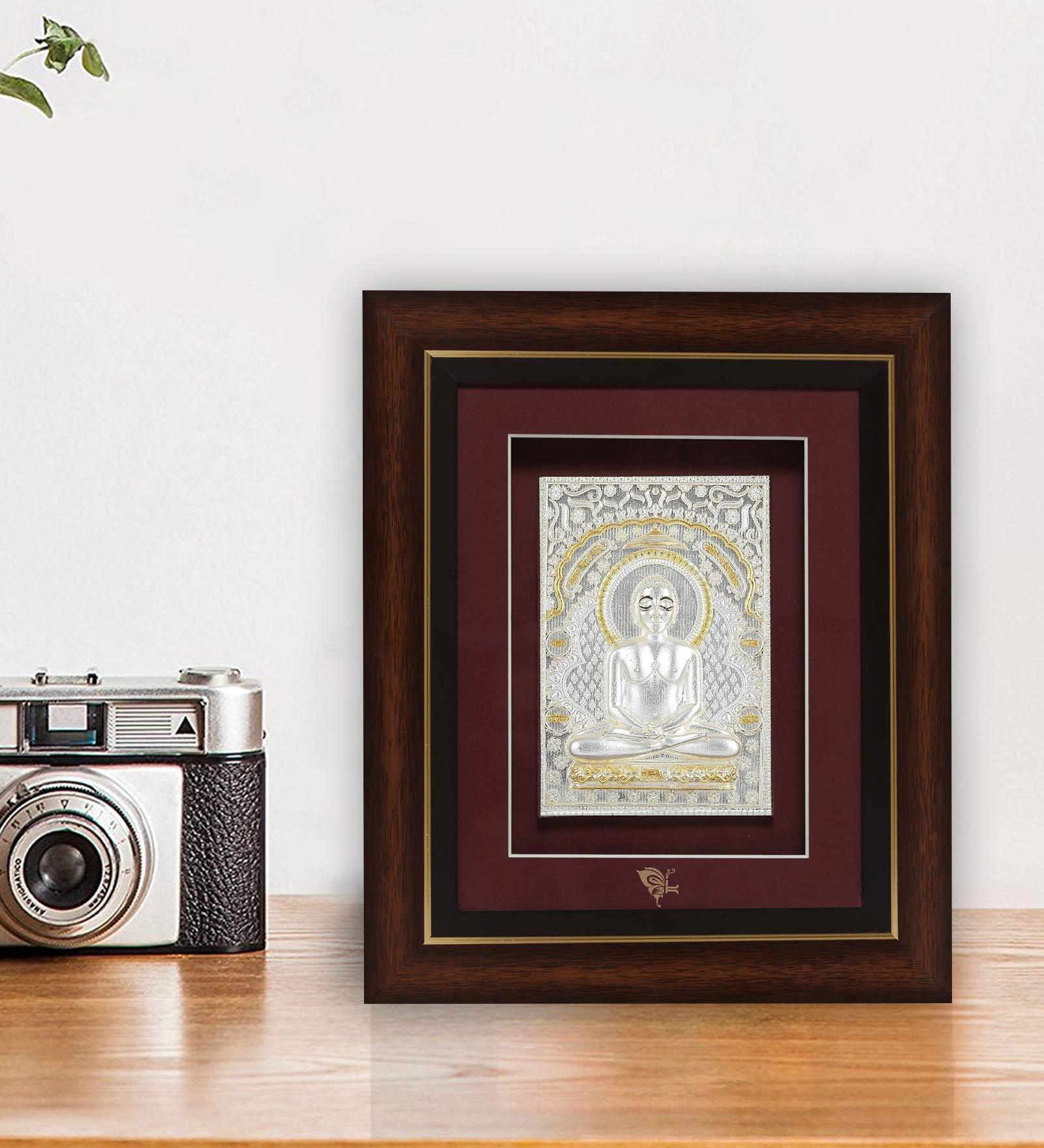 Buy 999 Pure Silver Religious Frame Of Mahavir Swami By Krysaliis Solid ...