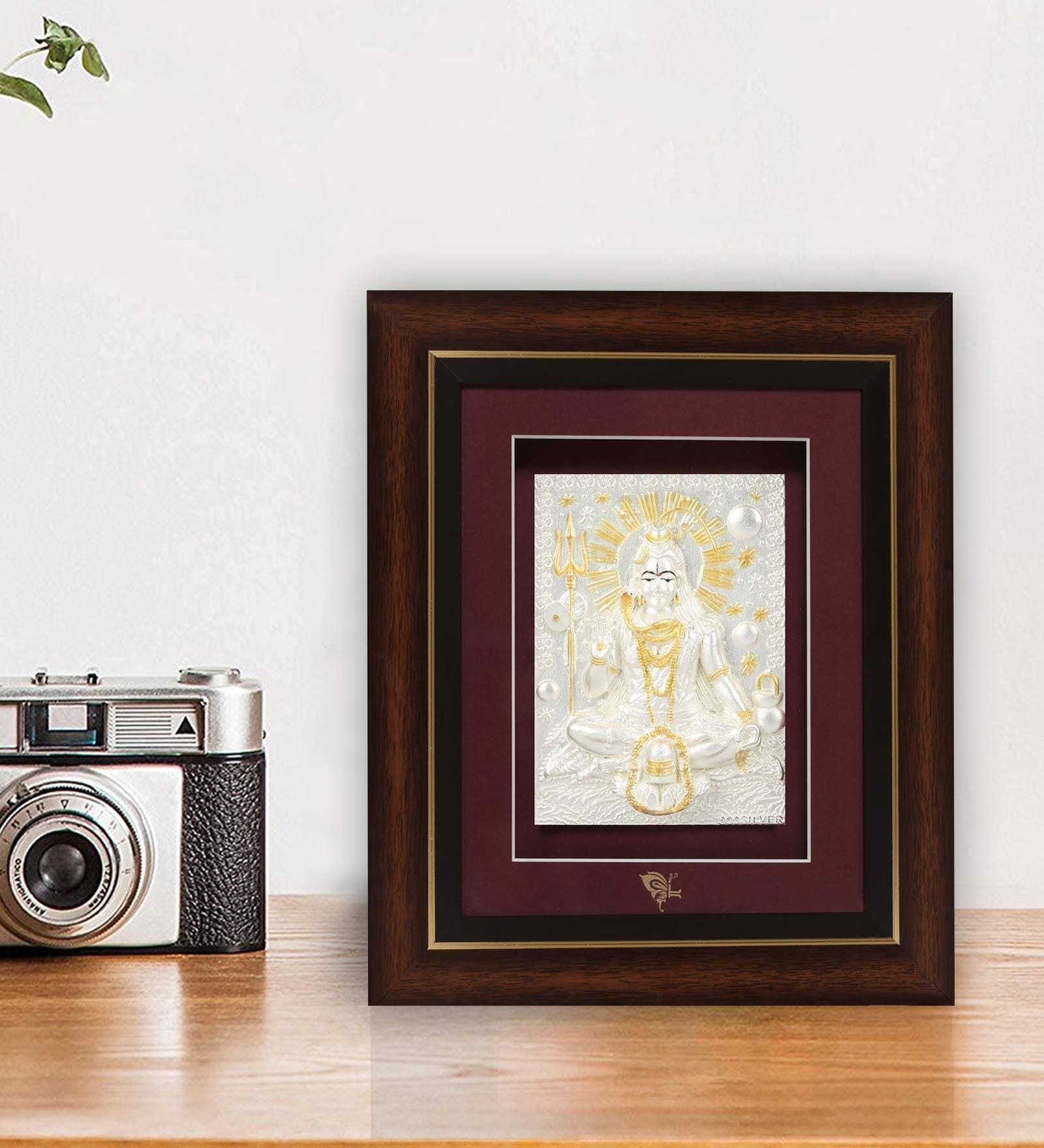 Buy 999 Pure Silver Religious Frame Of Shivji By Krysaliis Solid Silver ...