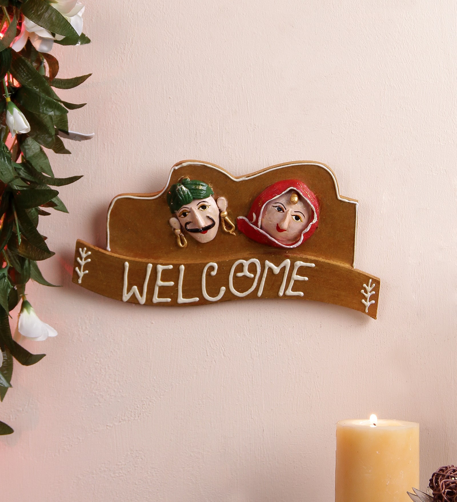 Buy 999Store Multicolour Wooden Welcome Name Plate Door Hanging ...