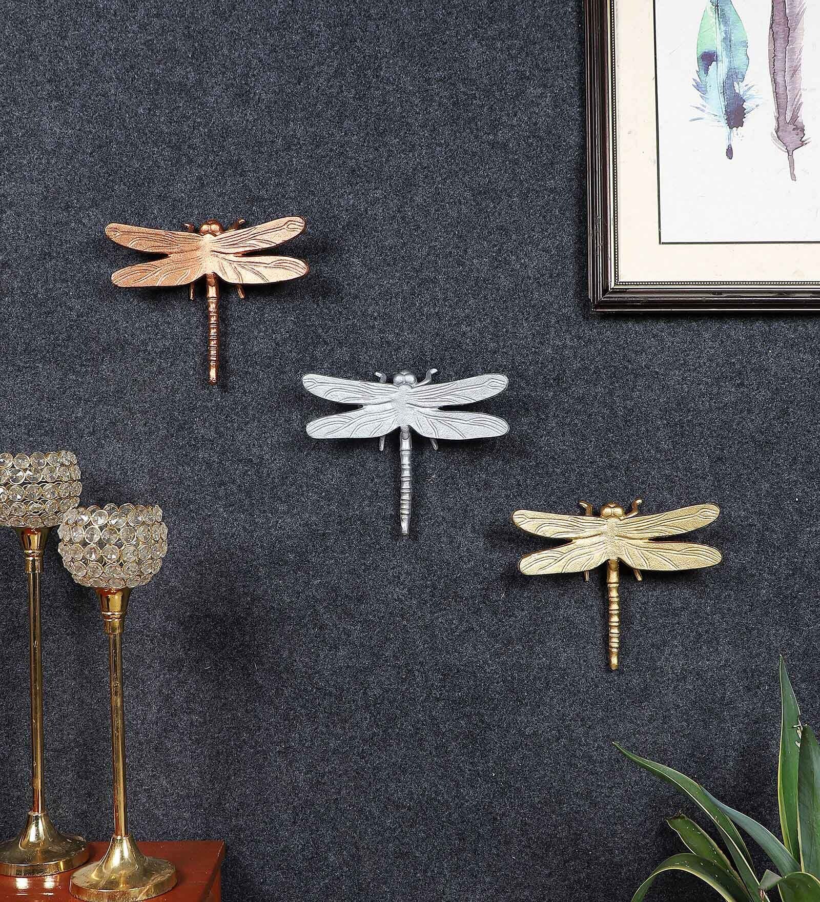 Buy Dragon Fly Wall Art Set of 3 at 25% OFF by Amaya Decors | Pepperfry