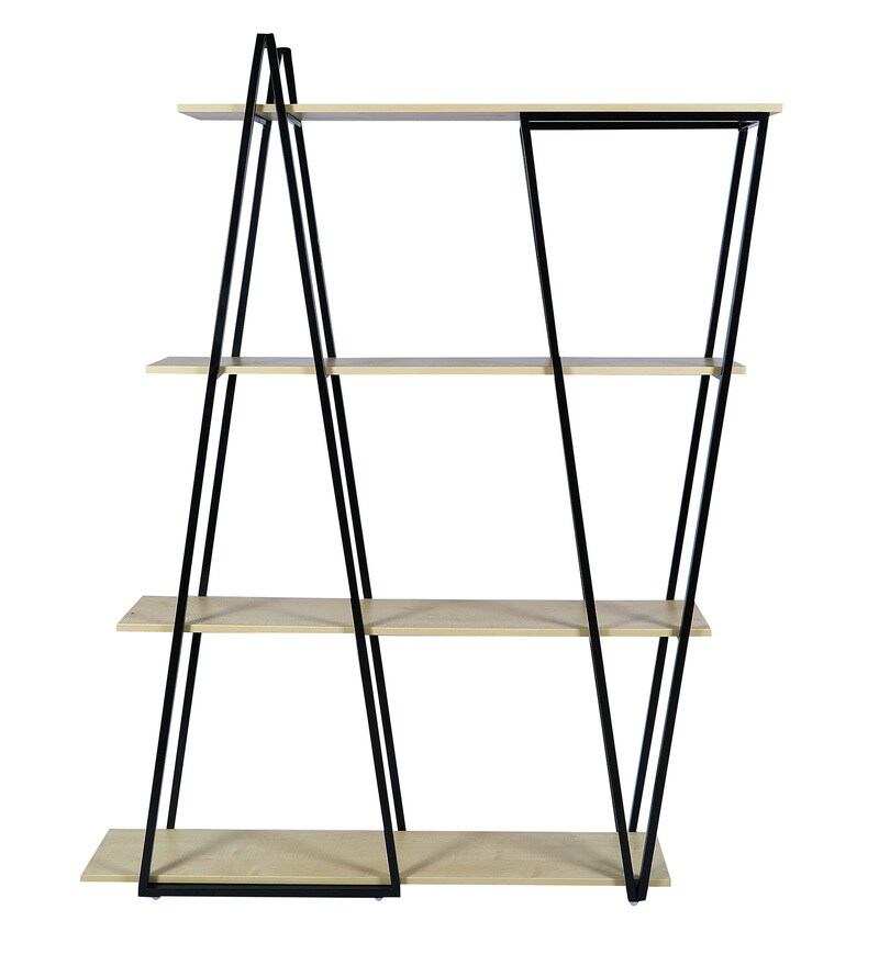 Buy A-V Bookshelf in Black Finish by Fullstock Online - Contemporary ...