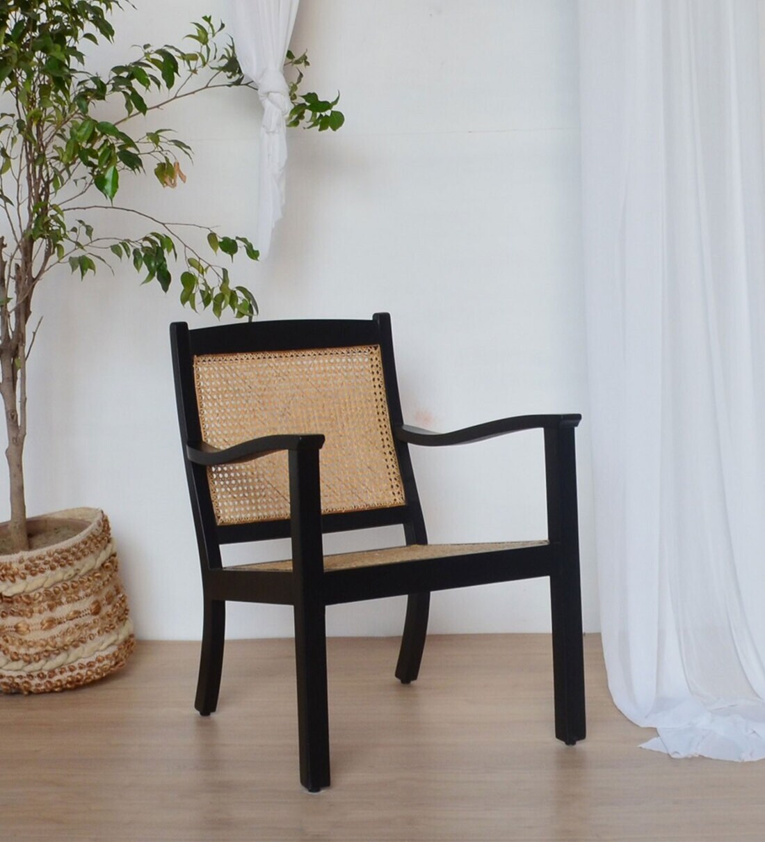 Buy Aaraam Solid Wood Arm Chair In Walnut Finish at 100% OFF by Opaque ...