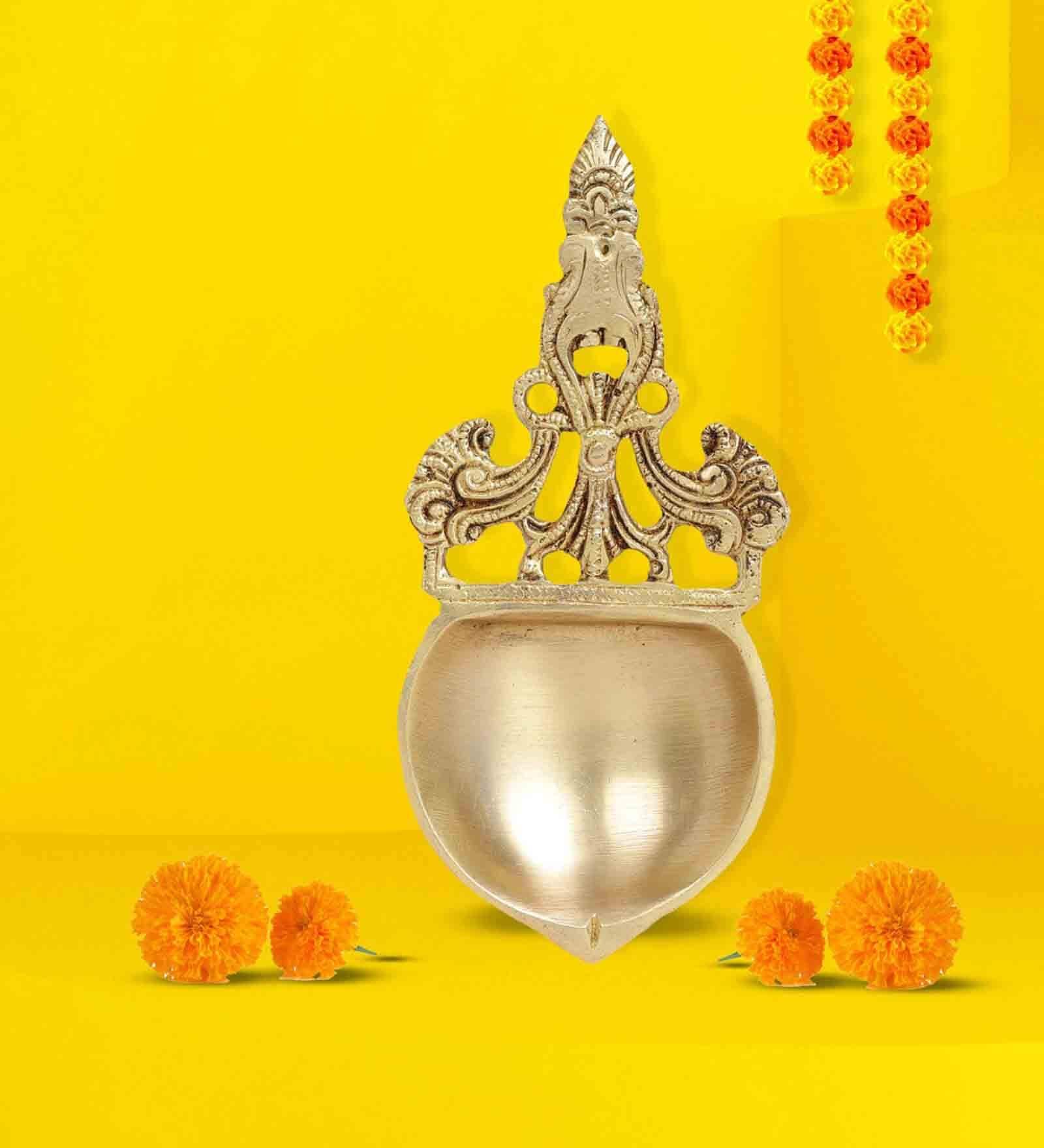 Buy Aarti Gold & Yellow Brass Diya at 26% OFF by 10Club | Pepperfry