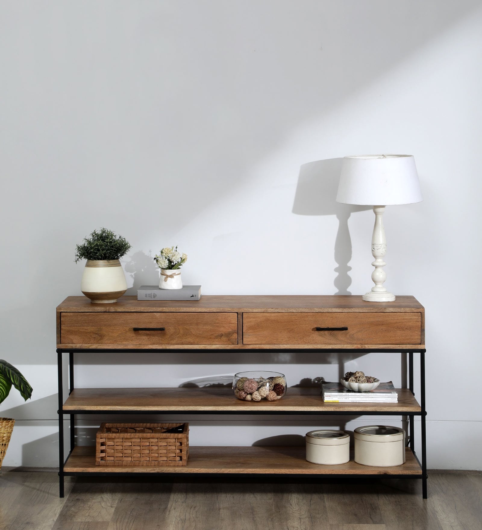 Buy Roach Solid Wood Console Table In Scratch Resistant Natural Finish ...