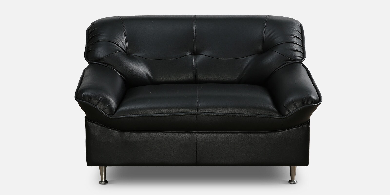 Buy Alcedio Leatherette 2 Seater Sofa In Black at 32% OFF by Casacraft ...