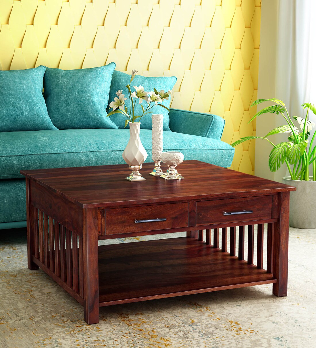 Buy Abbey Sheesham Wood Coffee Table in Honey Oak Finish at 15% OFF by ...