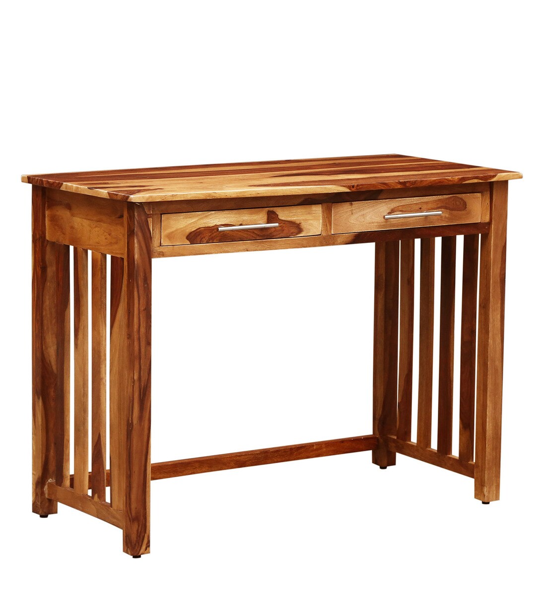 Buy Abbey Solid Wood Writing Table in Rustic Teak Finish By Woodsworth ...