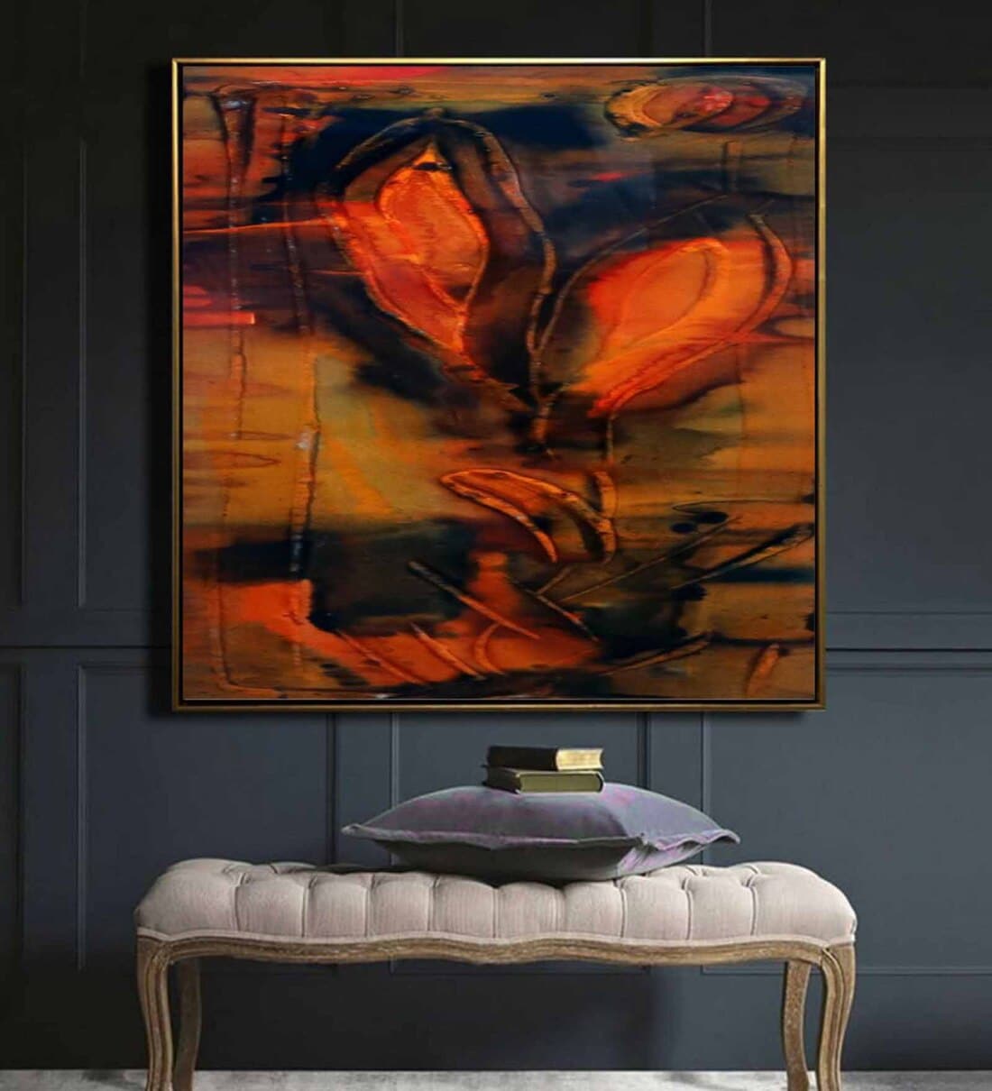 Buy Abstract Canvas On Wooden Framed Stretched Art Print 16x18 Inches ...