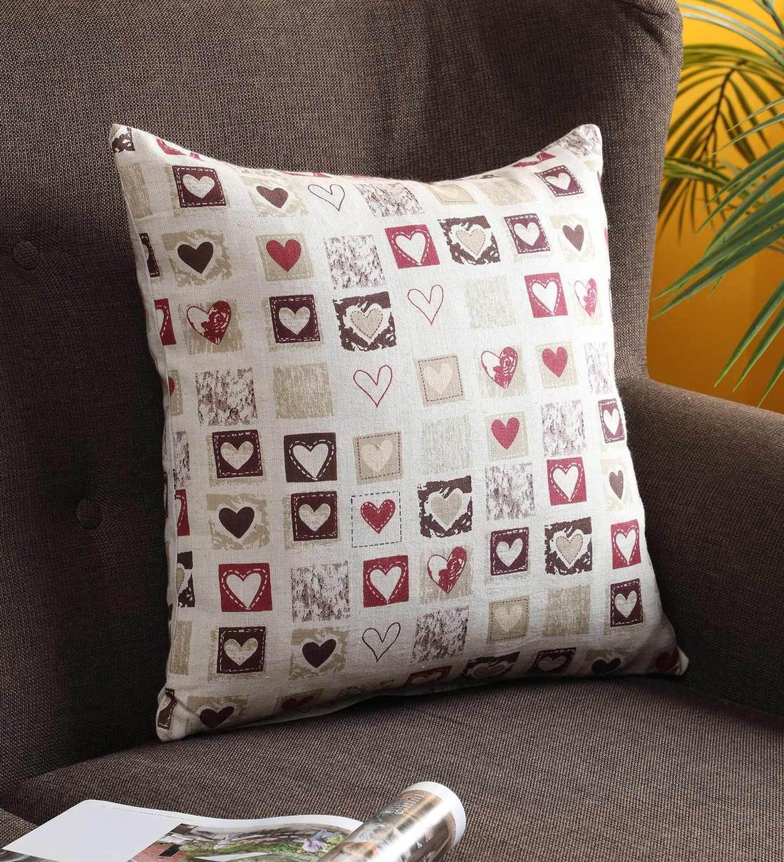 Buy White Abstract Cotton 16 x 16 Inches Cushion Cover by Ambbi ...