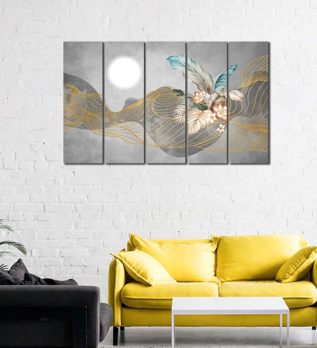 Buy Abstract Feather MDF Art Panel Set of 5 at 12% OFF by Wens | Pepperfry