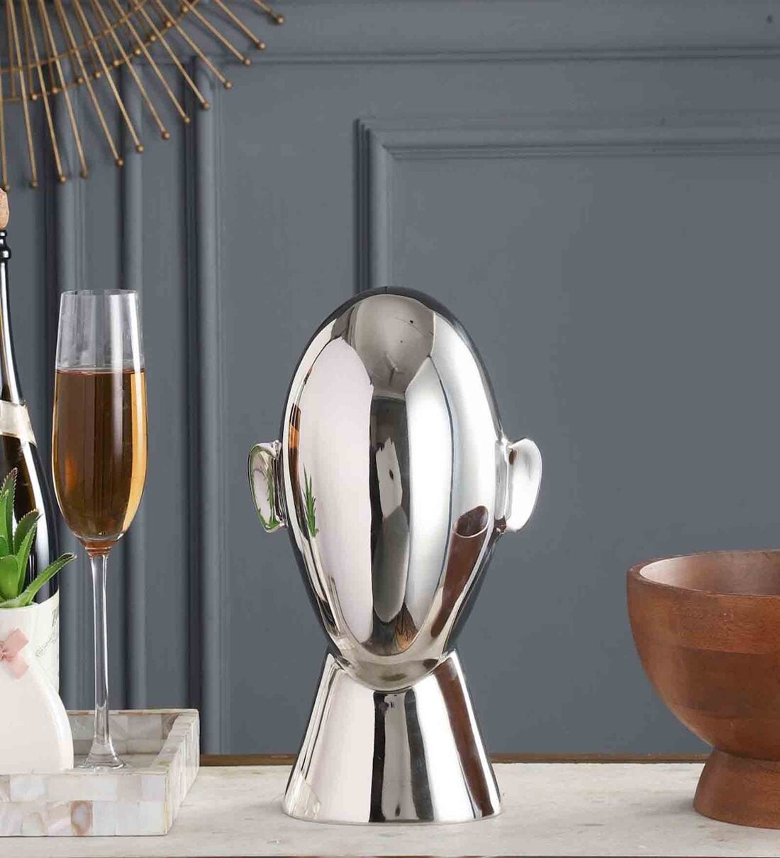 Buy Abstract Head Silver Aluminium Human Figurine at 6% OFF by Decor de ...