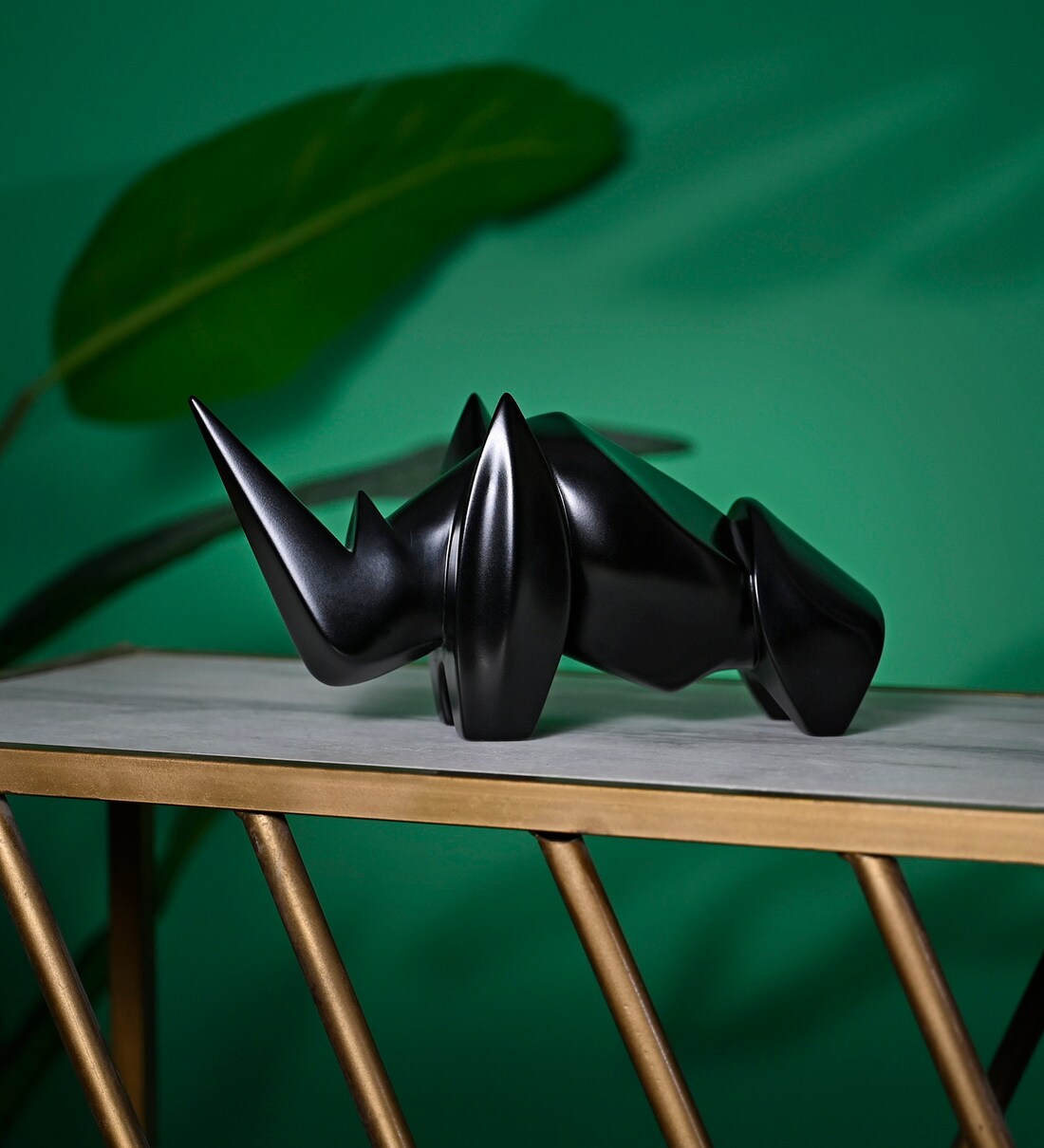 Buy Abstract Rhino Black Resin Animal Figurines at 25% OFF by Artarium ...