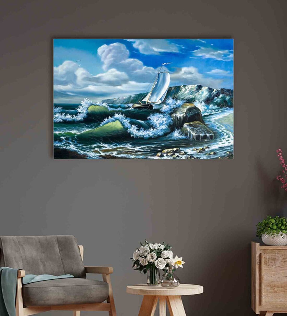 Buy Abstract Sailing Vessel Aesthetic Waves Art Prints at 11% OFF by ...