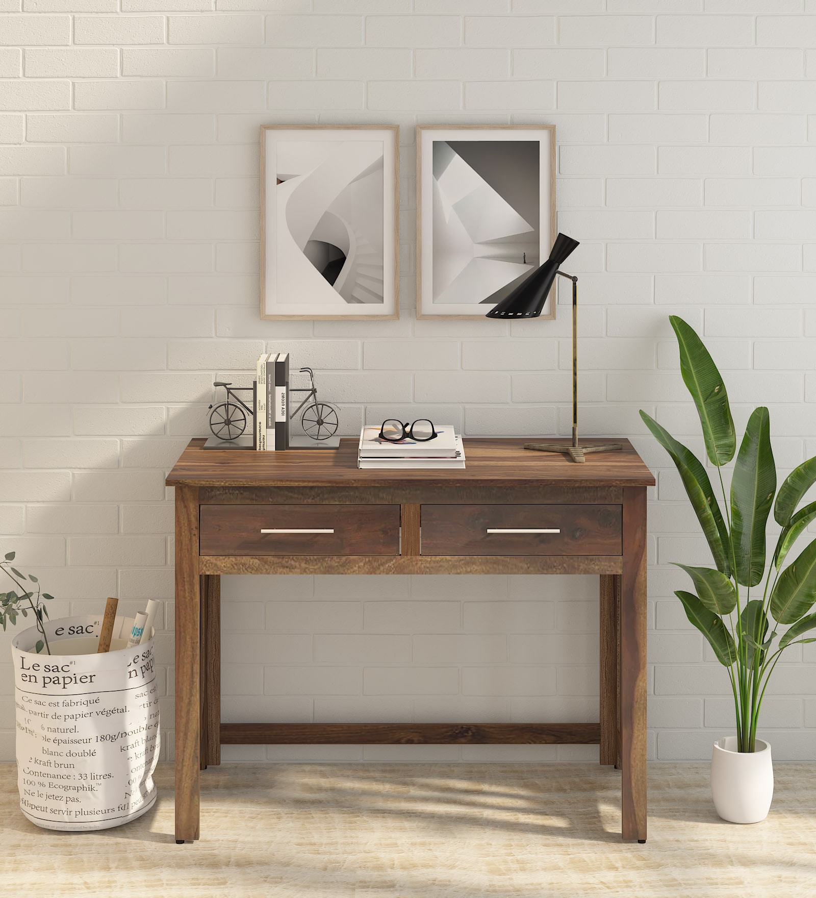 Buy Abbey Sheesham Wood Writing Table in Scratch Resistant Provincial ...