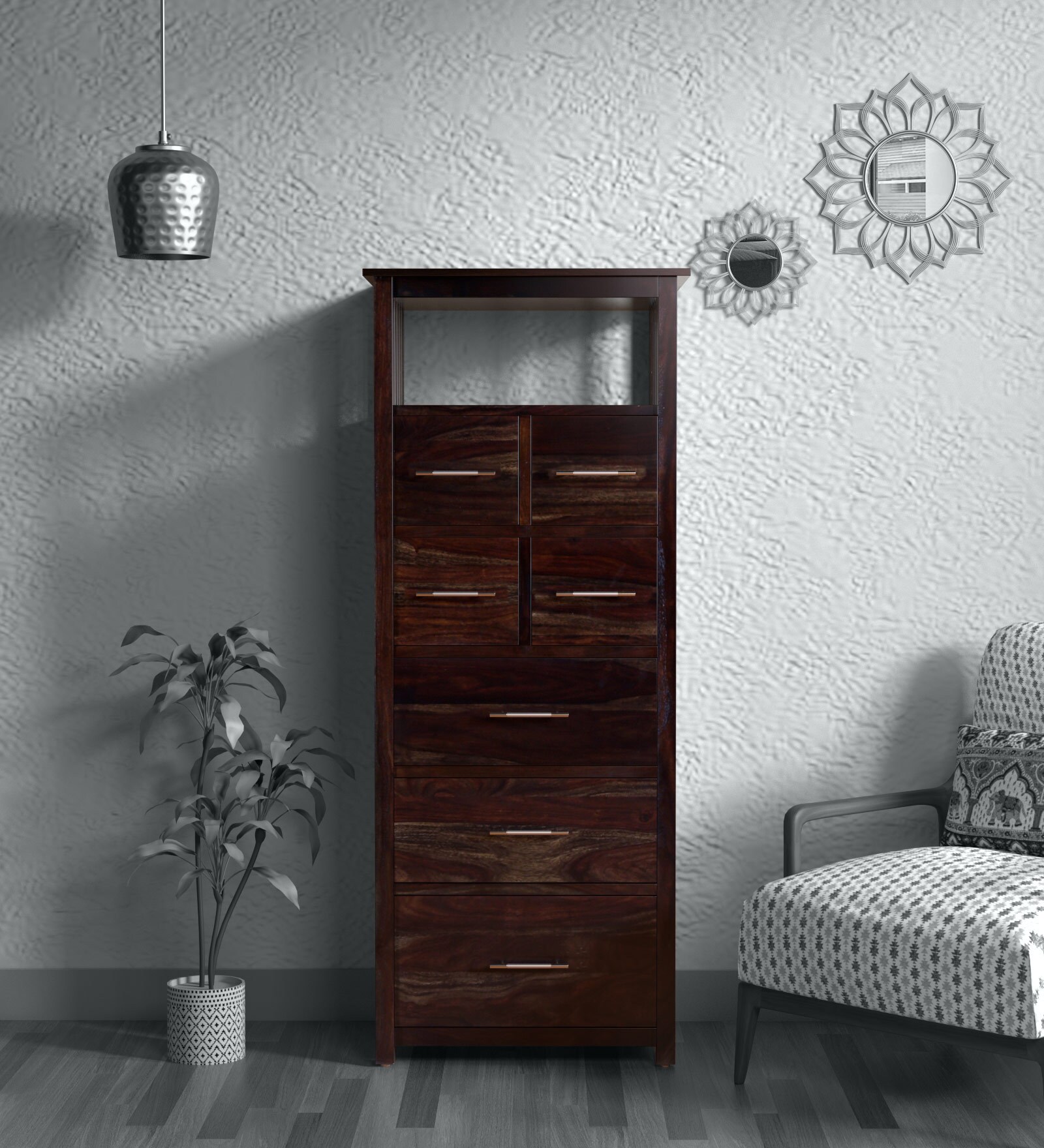 Buy Abbey Sheesham Wood Chest of Drawers in Warm Chestnut Finish at 2% ...