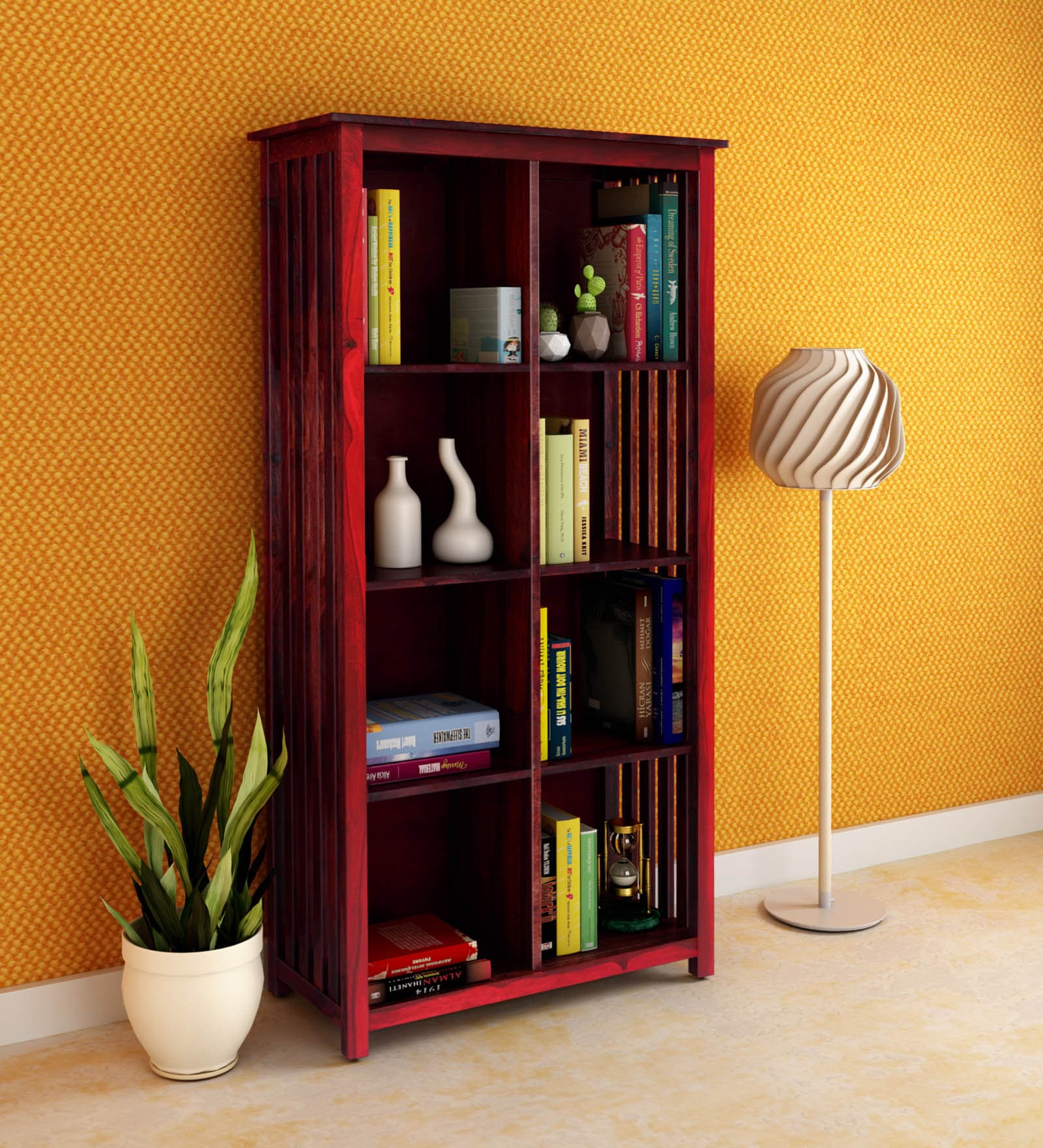 Buy Abbey Solid Wood Book Shelf in Spicy Red Finish at 1% OFF by ...