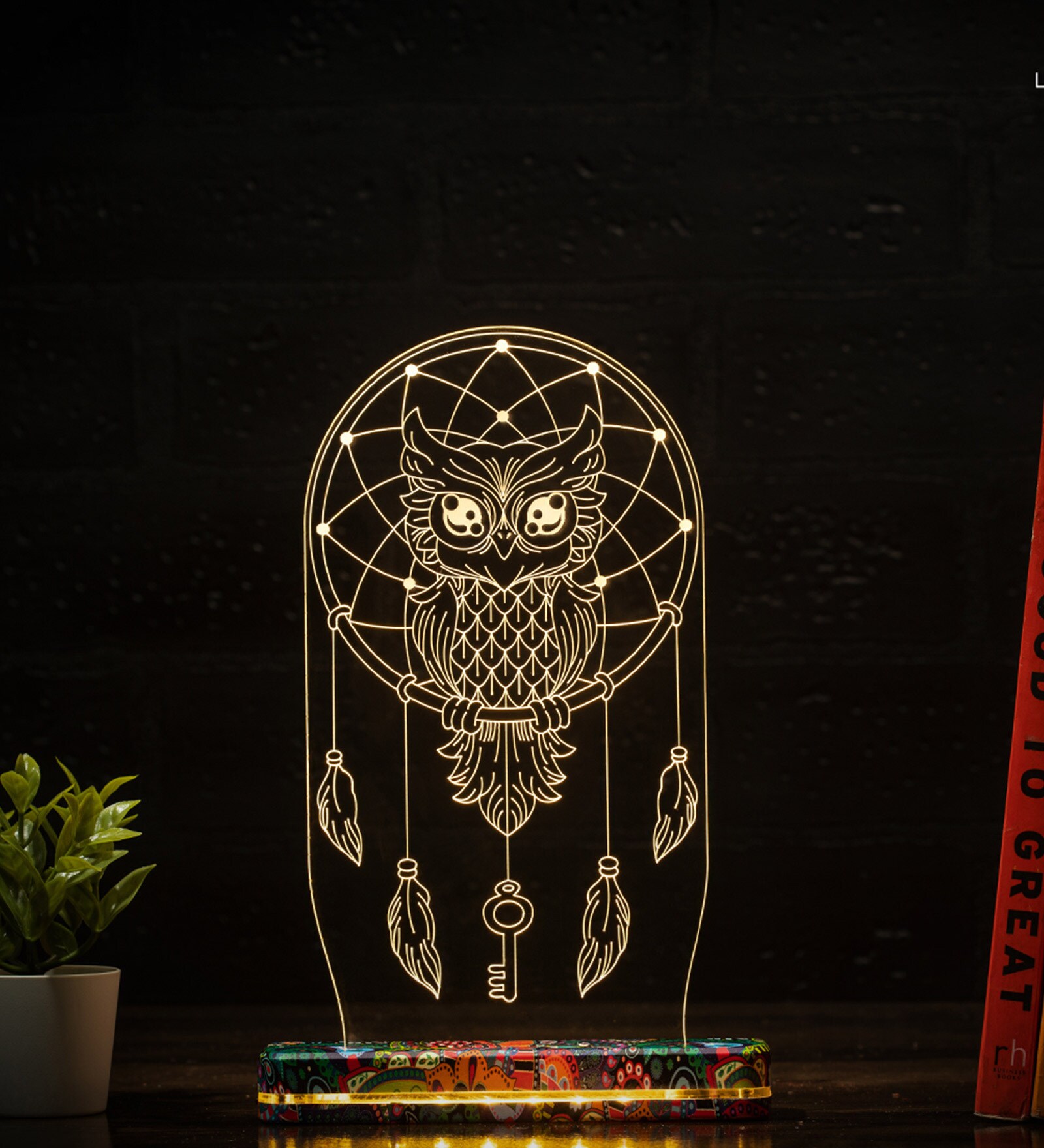 Buy ABS Plastic Owl Dream Catcher 3D Table Lamps at 23% OFF by LIT ...