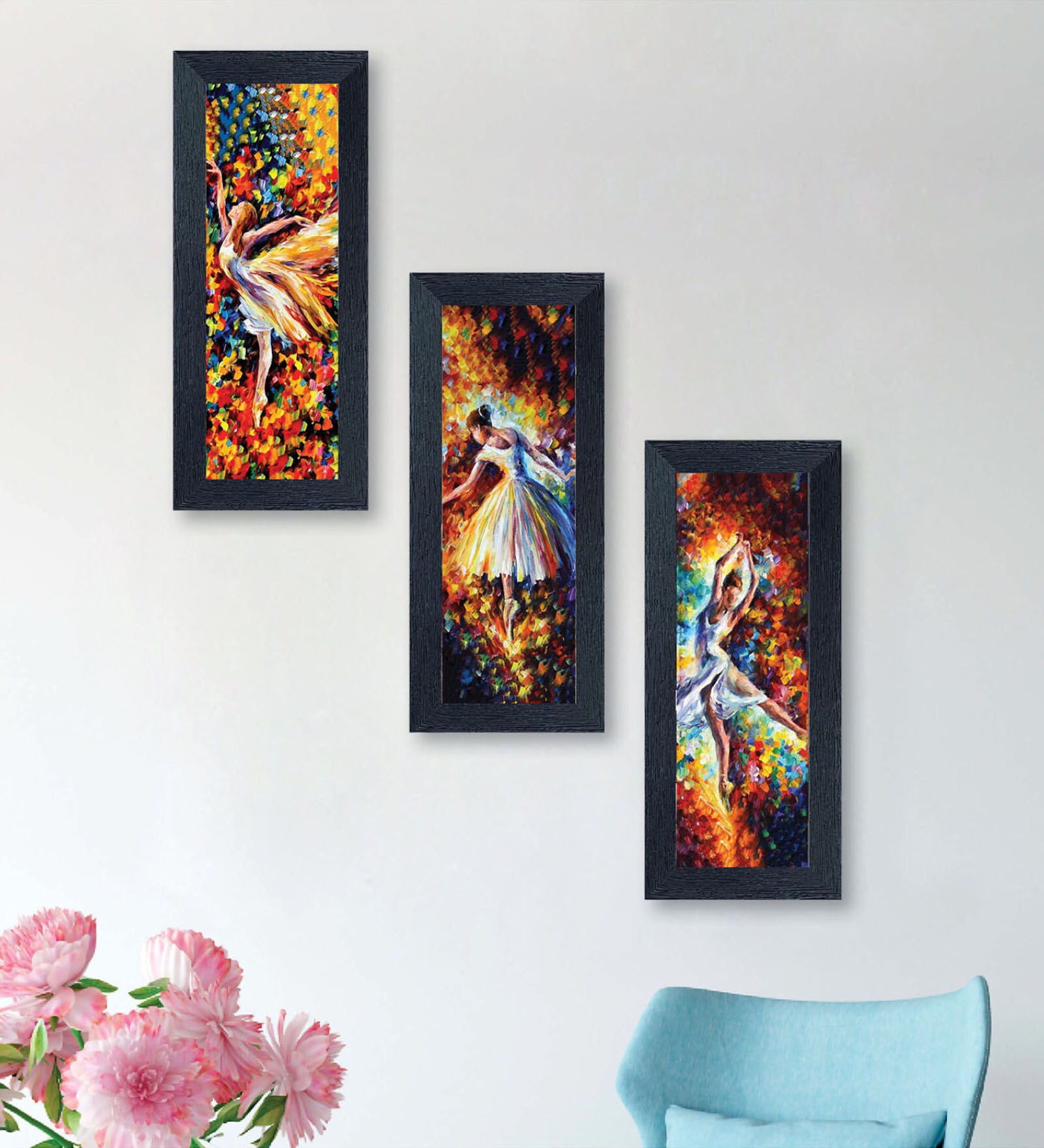 Buy Abstract (Set of 3) Multicolour Synthetic Art Panels at 7% OFF by ...