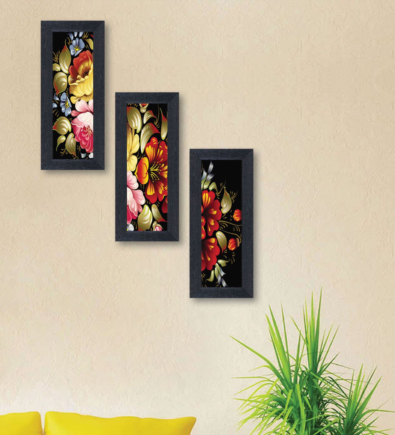 Buy Abstract (Set of 3) Multicolour Synthetic Panels at 7% OFF by ...