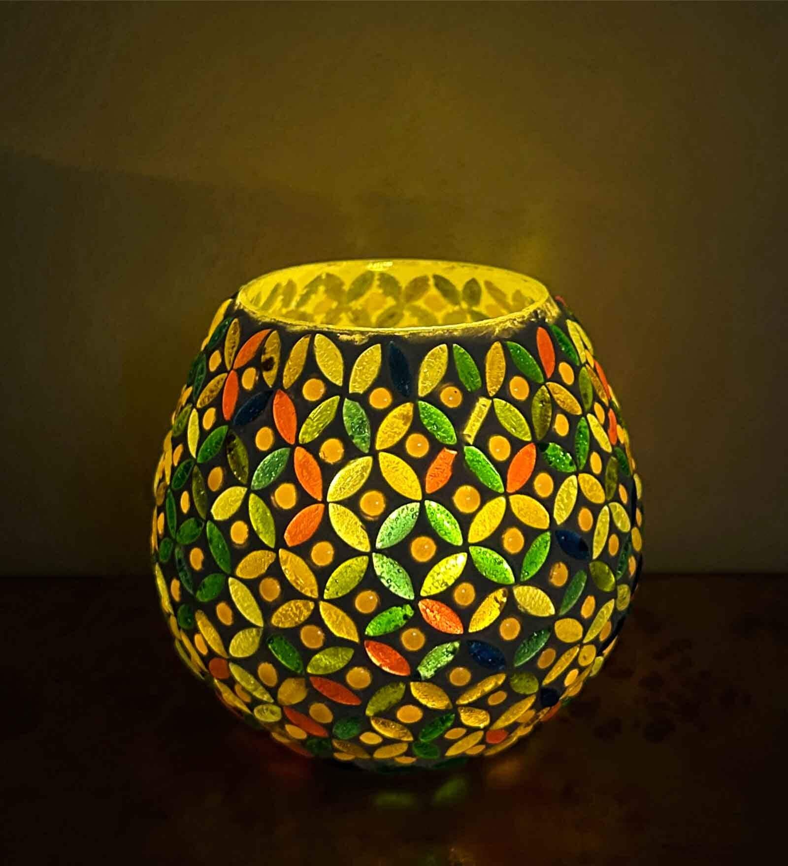Buy Abstract Glass Mosaic Tealight Candle Holder at 30% OFF by Hanable ...