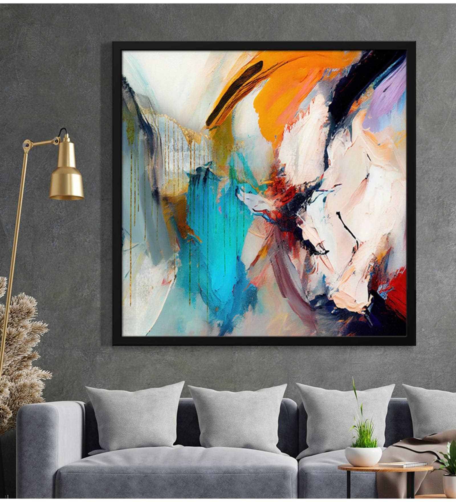 Buy Multi Color Modern Art Canvas Art Print at 17% OFF by 999Store ...
