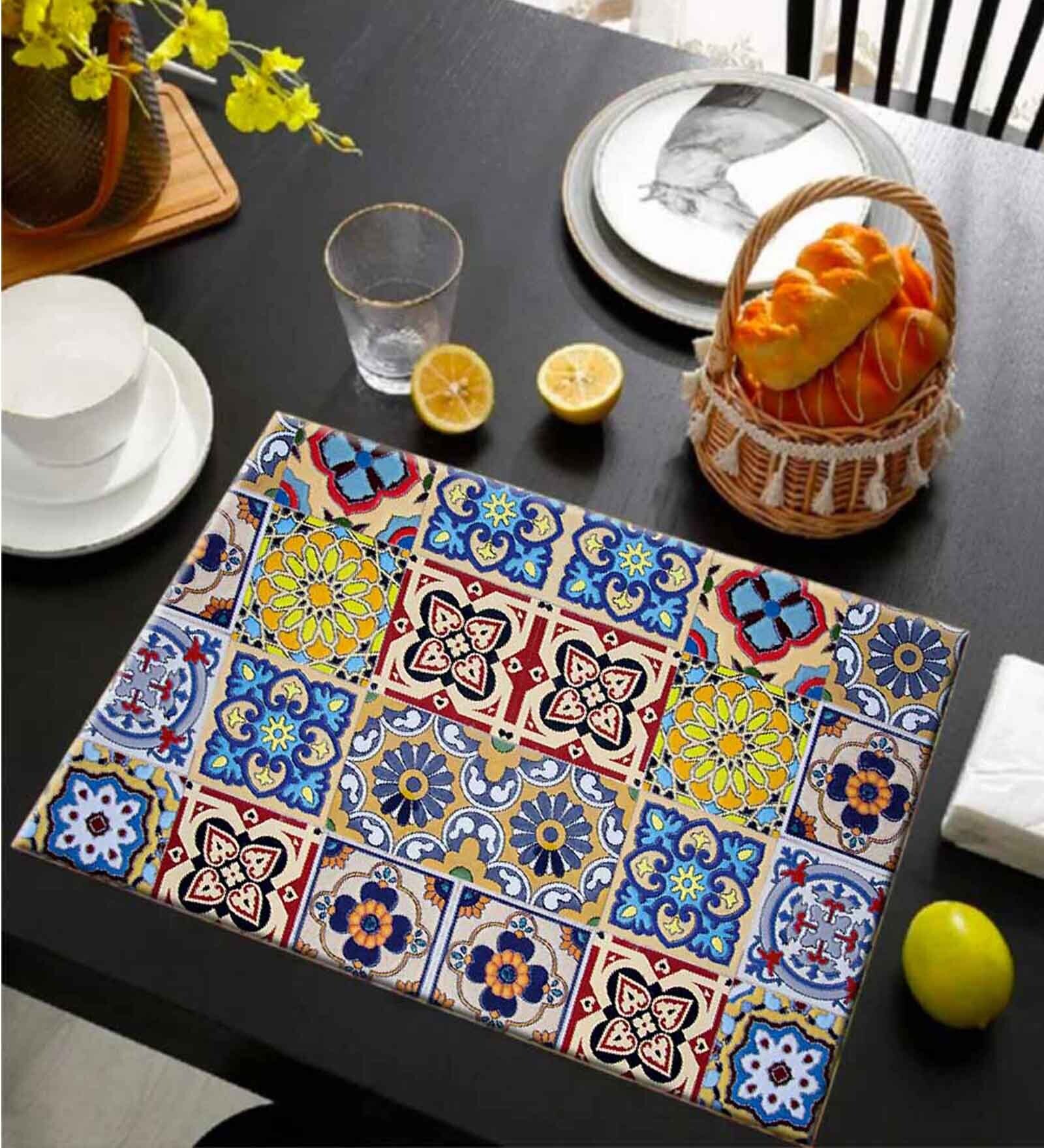 Buy Abstract Multicolor (12 x 17.5) Satin (Set of 6) Placemats at 44% ...