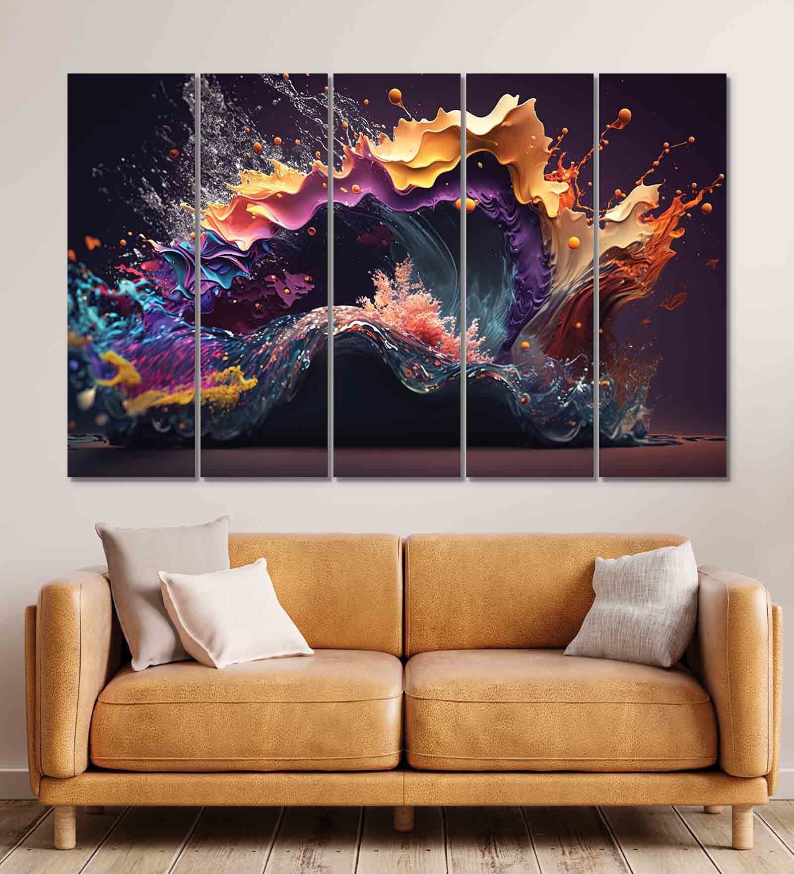 Buy Abstract Multicolour MDF (Set of 5) Art Panels at 61% OFF by Random ...