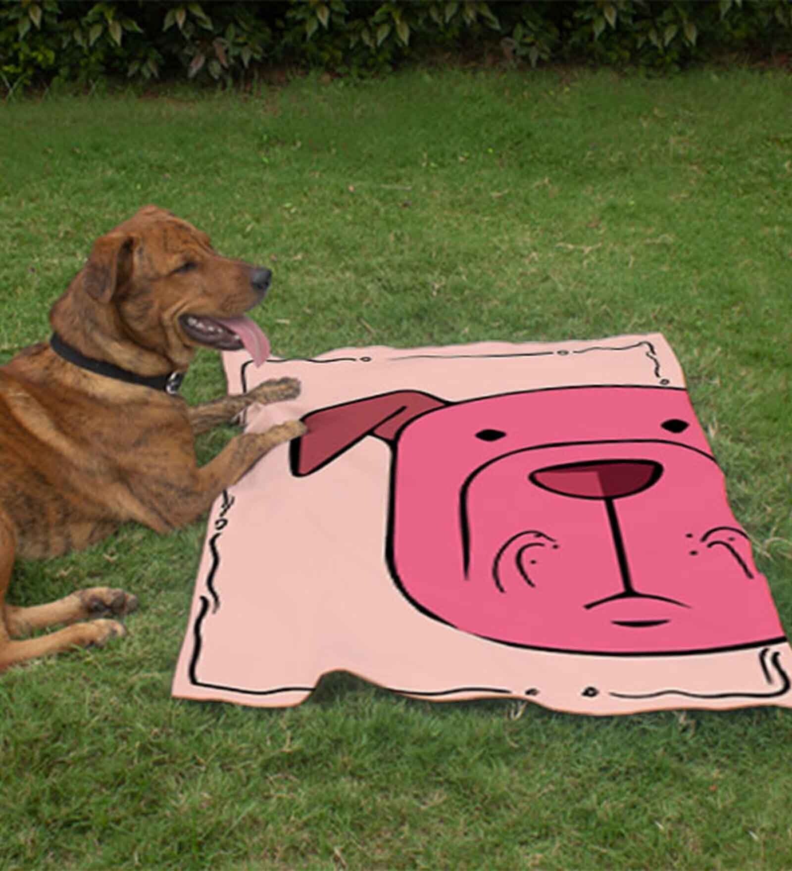 Buy Dogo Pattern- Large Pink Fabric Dog Blanket at 35% OFF by Right ...