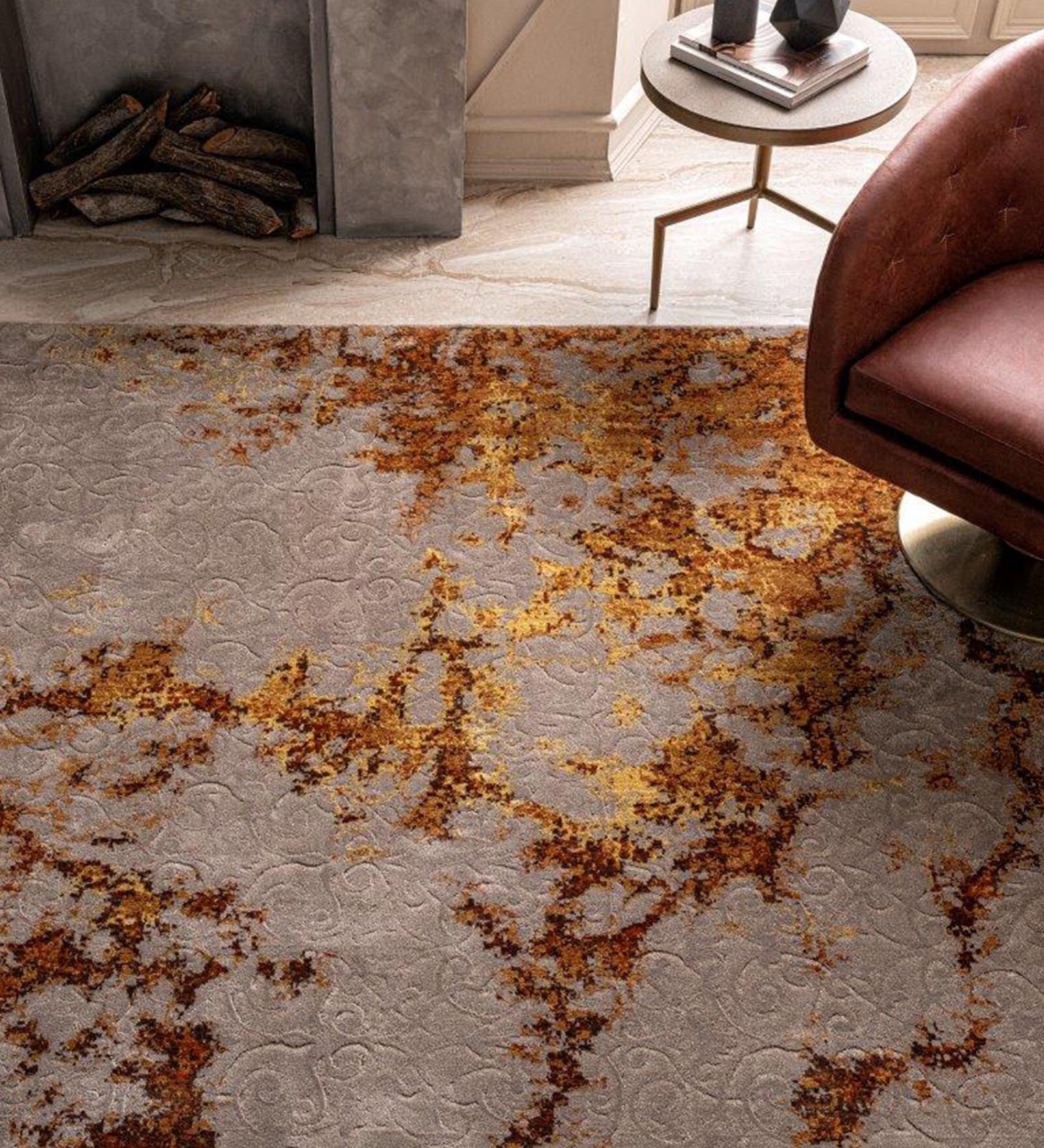 Buy Washed-out Pattern Polyester Machine Made 4 x 6 Feet Carpet by ...