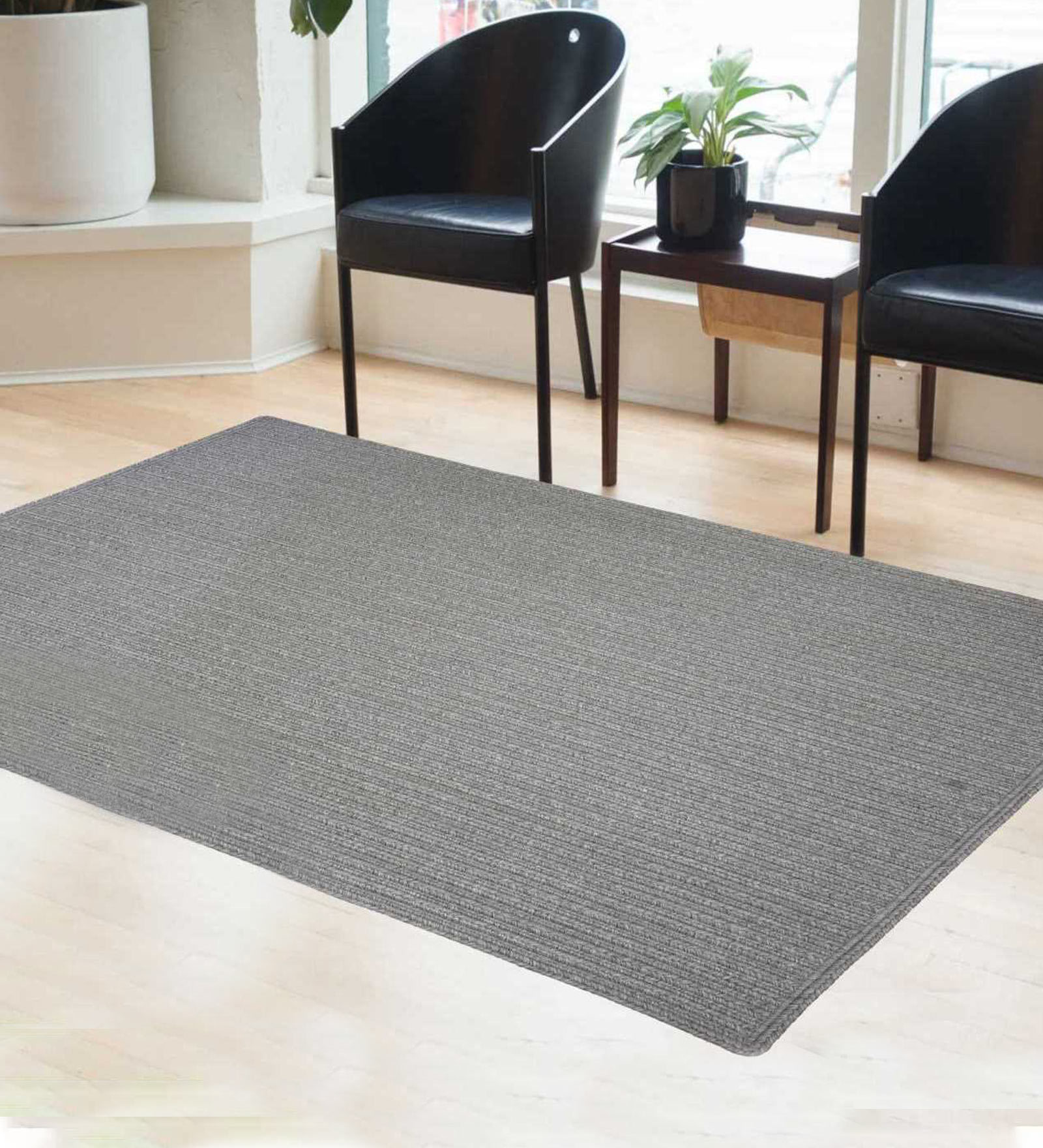 Buy Light Grey Polypropylene Solids 4 x 6 Feet Machine Made Carpet by ...